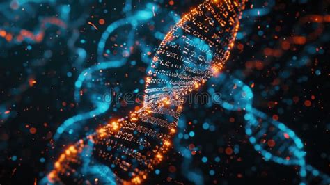 A Holographic Representation Of A Dna Strand Displaying Genomic And Genetic Data For Researchers
