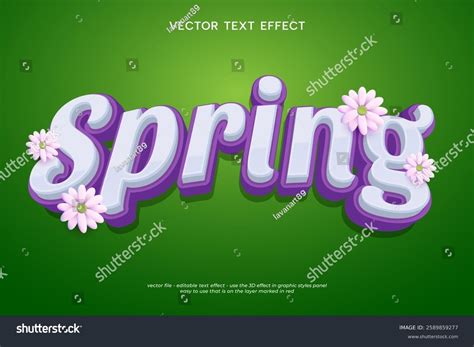 Vector Spring 3d Style Text Effect Stock Vector Royalty Free 2589859277 Shutterstock
