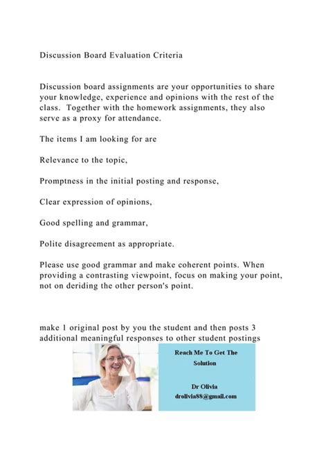Discussion Board Evaluation Criteriadiscussion Board Assignmendocx