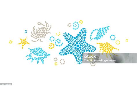 벡터 백색 열대 바다 요소 게 와 조개 해양 생물 인쇄 초대장 인사말 카드 배경 장식 웹 페이지 디자인을위한 바다 장식 해상 일러스트레이션 디자인에 대한 스톡 벡터 아트 및