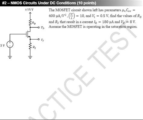 Solved NMOS Circuits Under DC Conditions Points Chegg Com