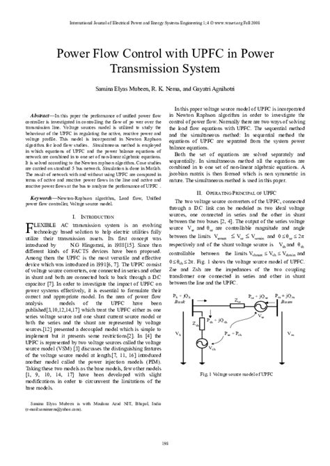 pdf power flow control with upfc in power transmission system