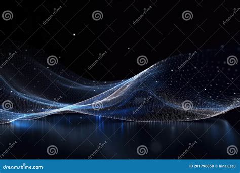 Wave Of Dots And Interweaving Of Lines Abstract Background Network Connection Structure Stock