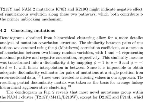Pairwise φ Correlation Coefficients Between Mutations Part View With
