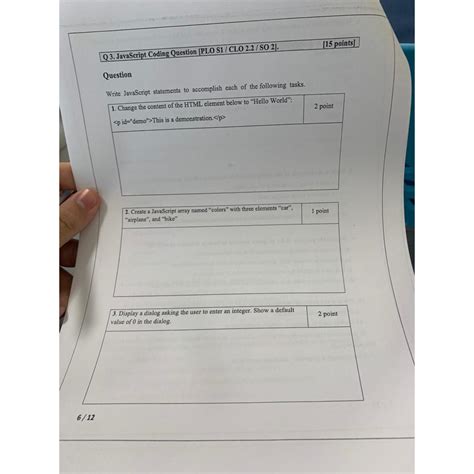 Solved Q3 ﻿javascript Coding Question Plo S1 ﻿clo 22