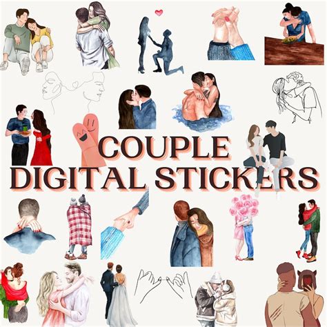 Romantic Kiss Stickers Etsy