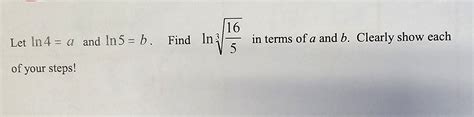 Let Ln A And Ln B Find Ln In Terms Of A And B Chegg Com