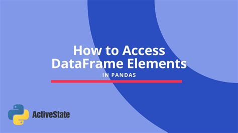 How To Access An Element In Pandas Youtube