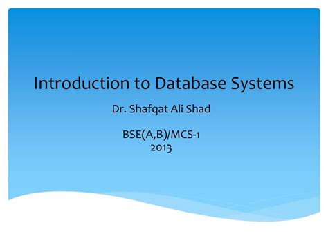 PPT Introduction To Database Systems PowerPoint Presentation Free Download ID