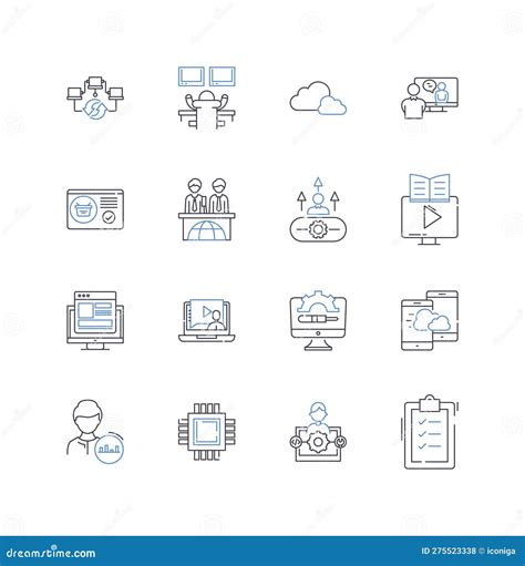 Augmented Tech Line Icons Collection Hologram Overlay Innovation Immersive Enhance