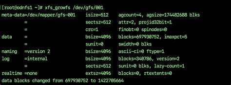 Xfs Grow With NFS Server Running With LVM Mutface Directory