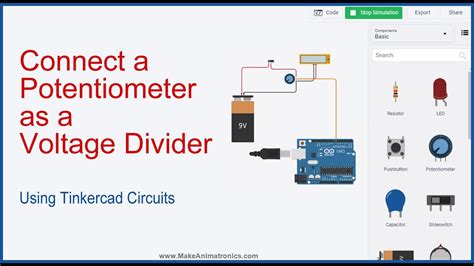 Tinkercad Circuits 4 How To Connect A Potentiometer As A Voltage