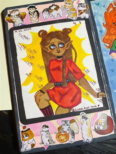 New Art Вдохновилась девушкой с пинтерест и решила нарисовать цветной скетч за 15 мин ️ арт