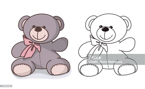 귀여운 테디 베어의 벡터 손으로 그린 그림 발렌타인 데이 생일 크리스마스 휴일 선물 장난감 사랑에 대한 스톡 벡터 아트 및 기타 이미지 Istock