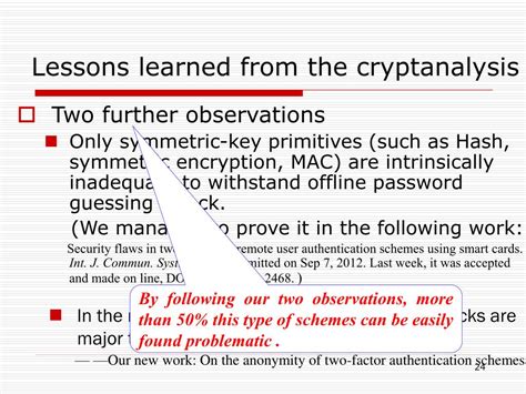 Ppt Cryptanalysis Of Two Dynamic Id Based Authentication Schemes For Multi Server Architecture