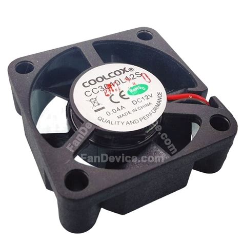 COOLCOX CC3010L12S DC 12V 0.04A 2 Wires Axial Cooling Fan - FanDevice.com