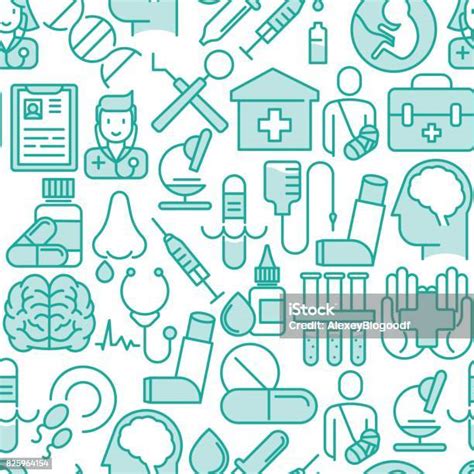 병원 클리닉 실험실 관련 선 아이콘으로 의료 완벽 한 패턴입니다 결론 배너 웹 페이지에 대 한 벡터 일러스트 개념에 대한 스톡 벡터 아트 및 기타 이미지 Istock