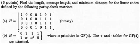Solved 6 Points Find The Length Message Length And