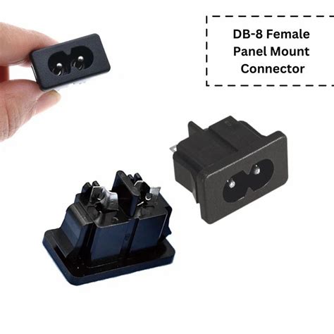 2 Pin Db 8 Female Panel Mount Connector Female Cable Connector Female Power Connector फीमेल