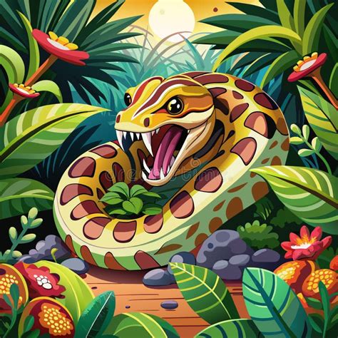 Banana Ball Python Looks Vector Kawaii Stock Vector Illustration Of