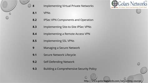 Ppt Ccnp Security Ccie Ccnp Security Training In Hyderabad Golars