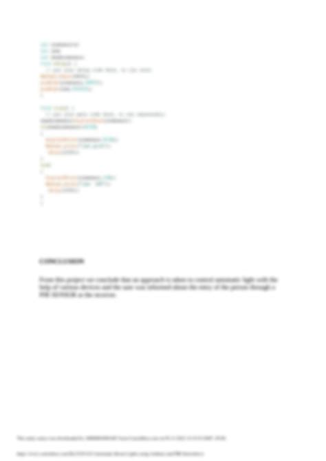 Solution Automatic Room Lights Using Arduino And Pir Sensor Docx