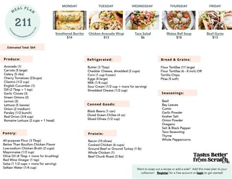 Meal Plan 211 Tastes Better From Scratch
