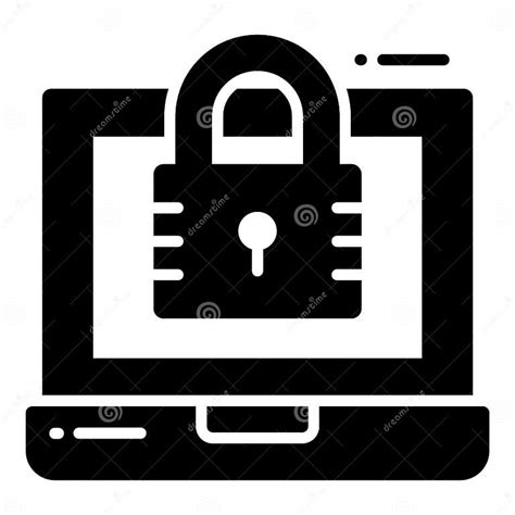 Laptop Protection And Security Vector Icons Set Cyber Computer Network Business Data Technology