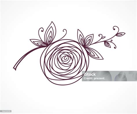 로즈입니다 양식에 일치 시키는 꽃 상징입니다 손 그림 아이콘을 설명 합니다 결혼식 생일 디자인 장식 요소입니다 0명에 대한 스톡