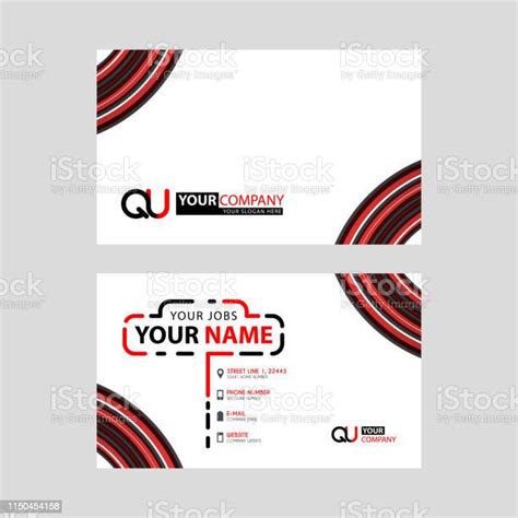 현대 간단한 수평 디자인 명함 안쪽에는 숨어 로고가 있고 투명 한 레드 블랙 컬러 Uq 로고 템플릿 그림은 방문 페이지 웹 사이트 모바일 앱 포스터 전단지 쿠폰 선물 카드