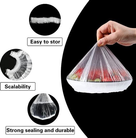 Badu Bg 50 10 БР Покривало за храна за еднократна употреба Еластична пластмасова обвивка