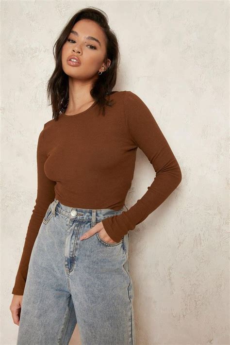 Long Sleeve Rib Crop Top