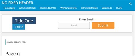 html fixed header css email signup form only stack overflow