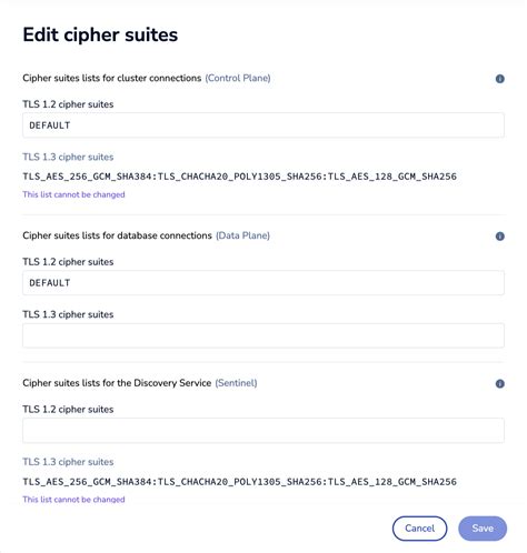 Configure Cipher Suites Docs