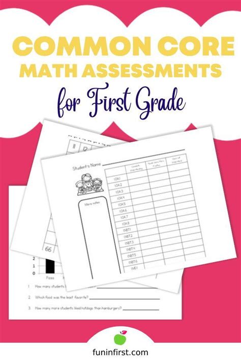 Common Core Math Assessments For 1st Grade Math Assessment Common