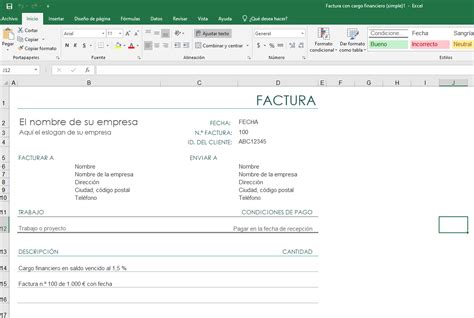 Formato Factura Excel