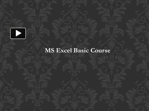 Ppt Ms Excel Basic Course Powerpoint Presentation Free To Download Id 96beca Zmuwy
