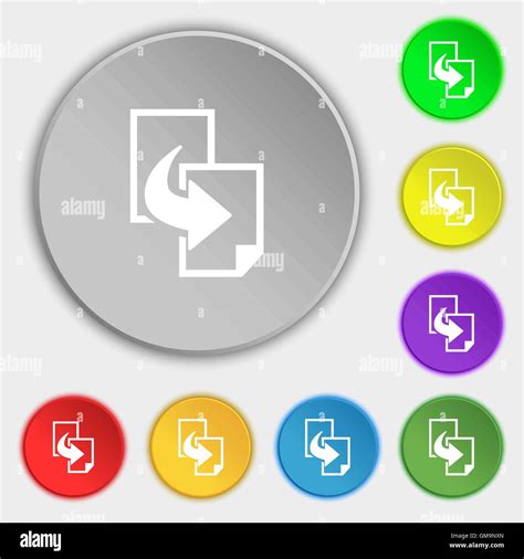 copy file sign icon duplicate document symbol symbols on eight flat