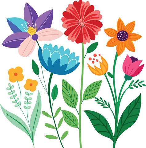 A Drawing Of A Summer Flower Collection 48408731 Vector Art At Vecteezy