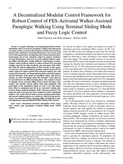 Pdf A Decentralized Modular Control Framework For Robust Control Of