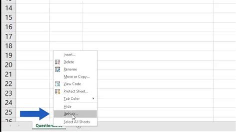 How To Unhide Sheets In Excel