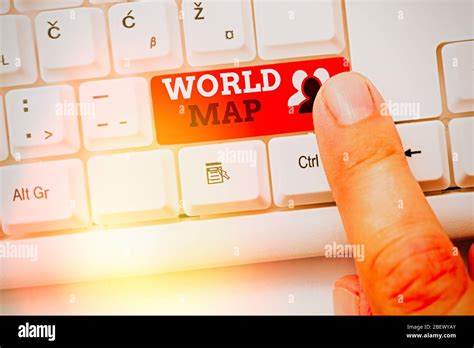 Writing Note Showing World Map Business Concept For A Diagrammatic Representation Of The