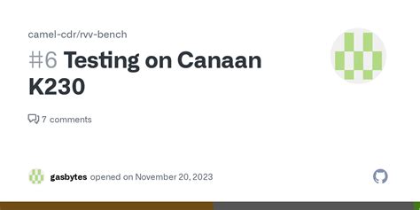 Testing On Canaan K230 · Issue 6 · Camel Cdrrvv Bench · Github