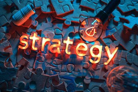 Strategy Puzzle With Light Bulb Premium Ai Generated Image