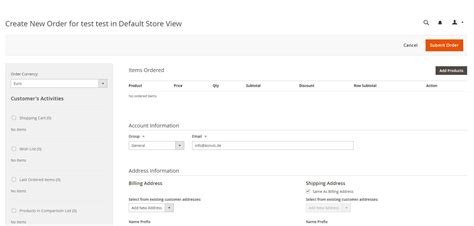 Magento Shop Lösung No Ordered Items Manuelle Erstellen Von