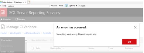 Something Went Wrong Please Try Again Later Ssrs 2019 Microsoft Qanda