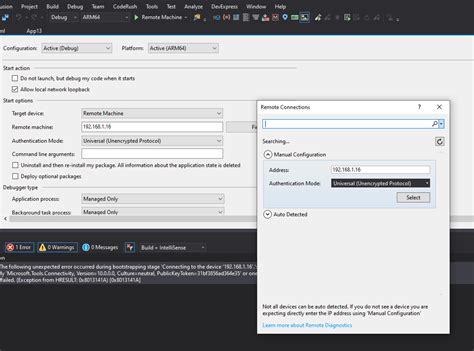 Windows Iot Getting Error When Deploying Related To Connecting Stack Overflow
