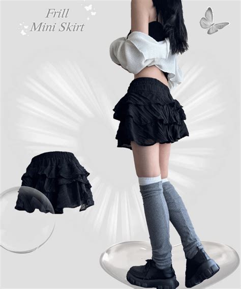 비침 없는 3단 캉캉 러블리 프릴스커트 속바지내장 에이블리