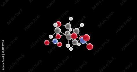 Isosorbide Dinitrate Molecule Rotating 3d Model Of Nitrates And Nitrites Looped Video On A