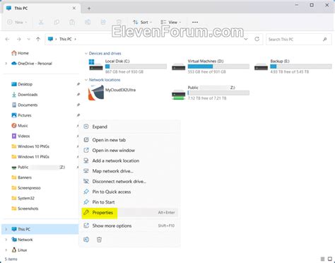 Add Or Remove Properties Context Menu For This Pc In Windows 11